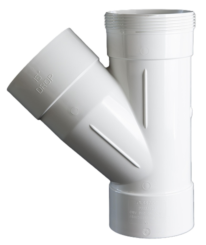 DWV Jumpdown Junction L/H 100 x 45D F&F | Forge Plumbing Australia